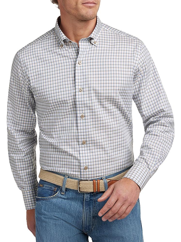 DAVID DONAHUE twill check shirt